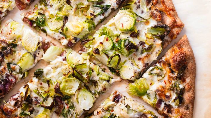 Brussels Sprouts and Balsamic Red Onions Pizza Recipe | Rusty Hinges ...