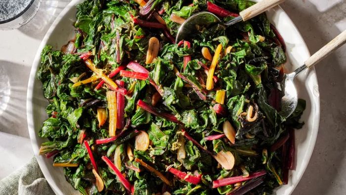 Garlicky Rainbow Chard and Mushrooms – Rusty Hinges Ranch