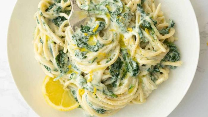 Lemon, Spinach & Ricotta Spaghetti – Rusty Hinges Ranch