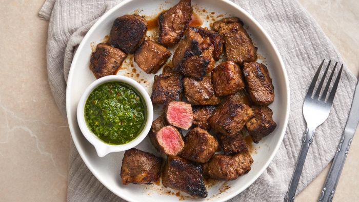 Steak Bites with Chimichurri – Rusty Hinges Ranch